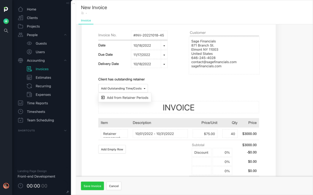 How to set up and use retainer projects • Paymo