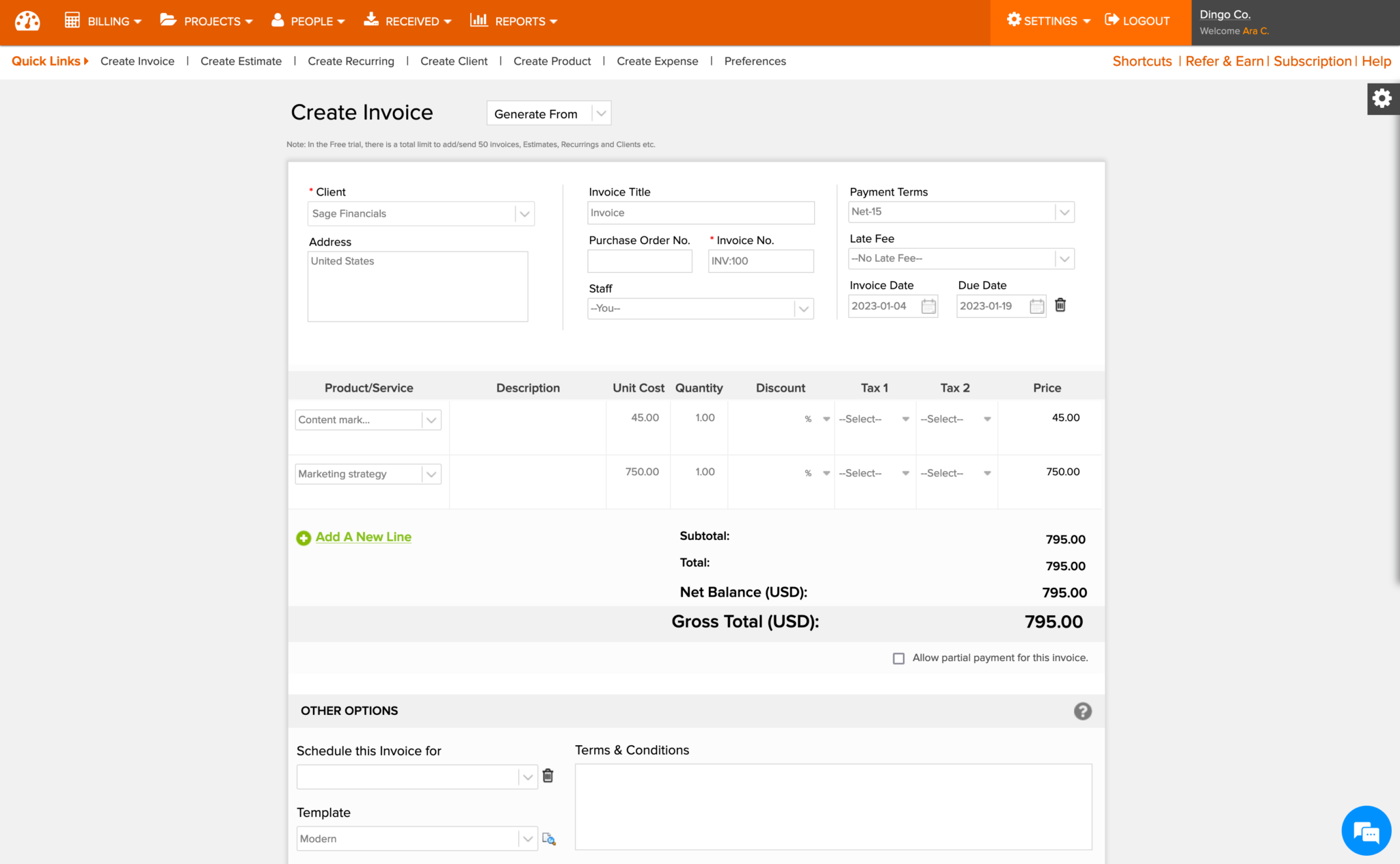 100% FREE Invoicing Software